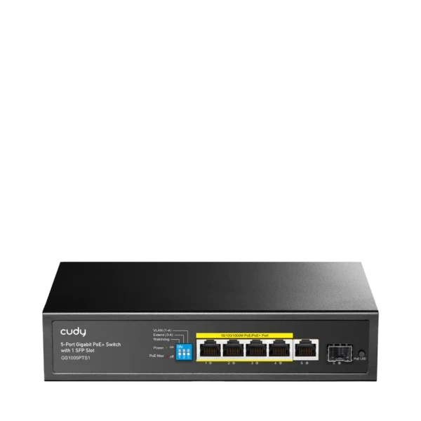 Svič 101001000 5-port Cudy GS1005PTS1 4xPoE+ sa 1 SFP port120W