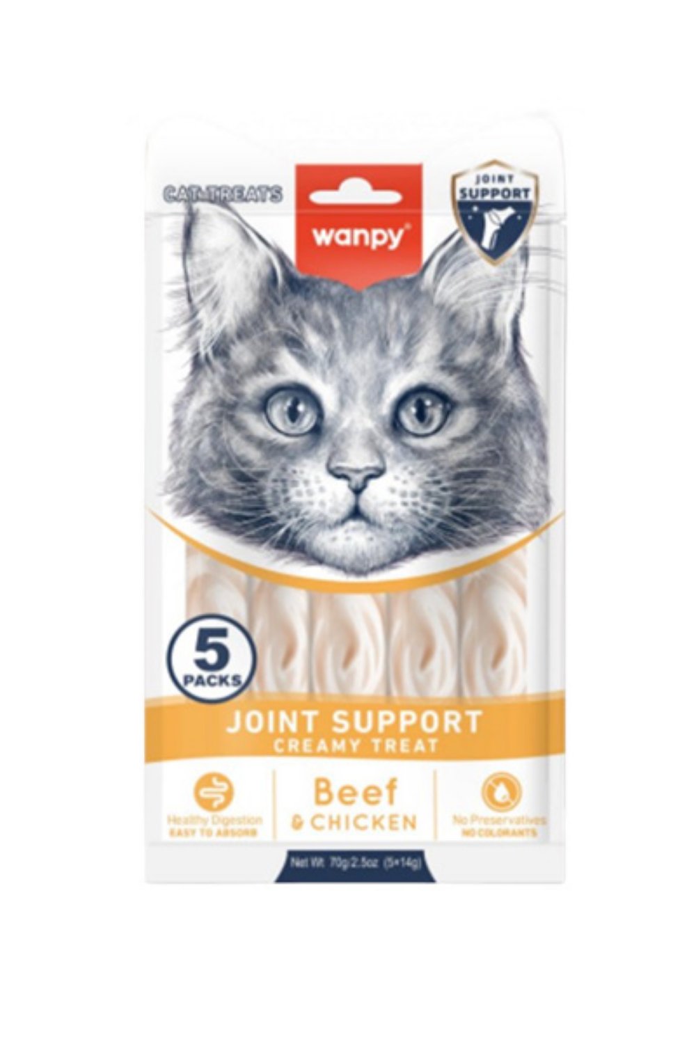 Wanpy Joint Support pasta za macke govedina i piletina 5x14 g