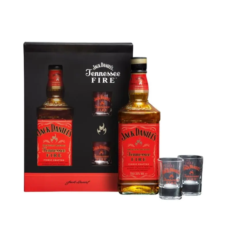 Jack Daniels Fire + 2 čaše 0.70