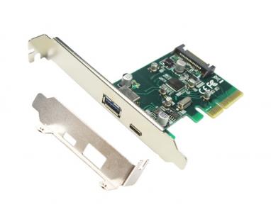 E-GREEN PCI-Express kontroler na USB 3.1 Tip A + USB-C Host Controler (Asmedia 1142)