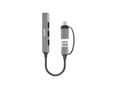 PORT DESIGNS HUB Port Designs USB-C / USB-A to 4 USB-A ports 480 Mbps SLIM