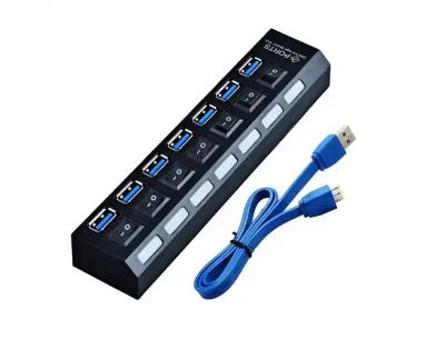 KETTZ USB Hub 7 port Kettz KT-HUSB.74 3.0 Tip A Crni