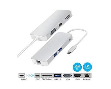 FAST ASIA Adapter-konvertor TIP C na VGA+HDMI+SD/MICRO SD+RJ 45+2xUSB3.0+TIP C