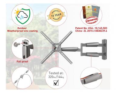 BARKAN BM343XLOD LCD TV zglobni zidni nosač do 65 inča sivi