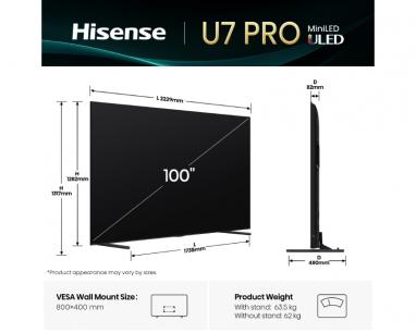 HISENSE 100 inča 100U7Q PRO Mini-LED 4K UHD Smart TV