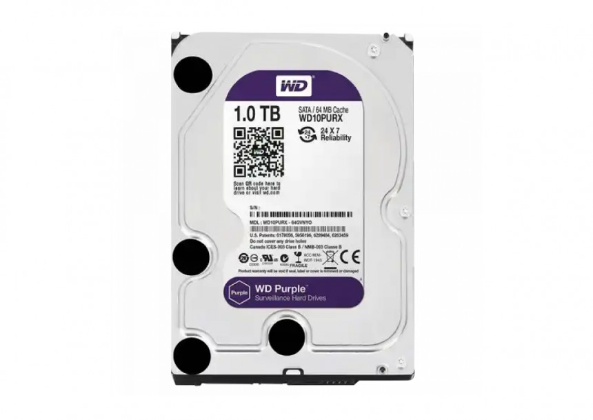 Hard disk 1TB SATA3 Western Digital Caviar 64MB WD10PURZ Purple