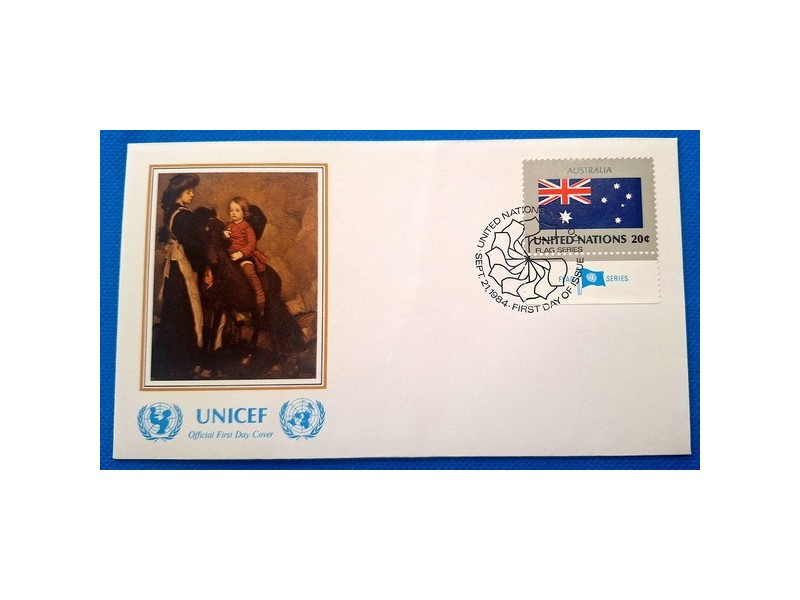 Unicef UN FDC 1984. Zastave