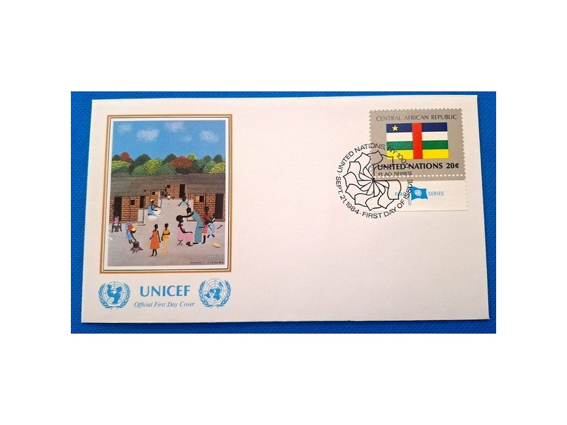 Unicef UN FDC 1984. Zastave
