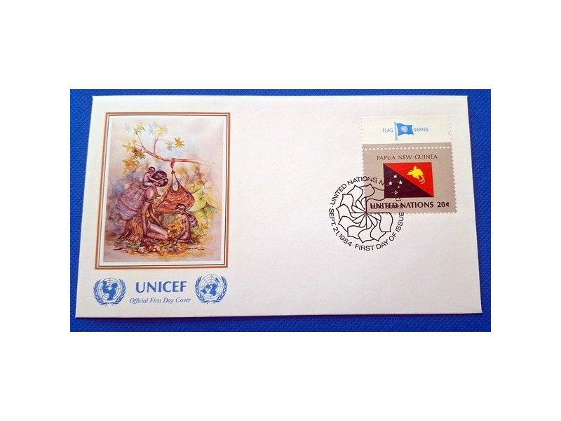 Unicef UN FDC 1984. Zastave