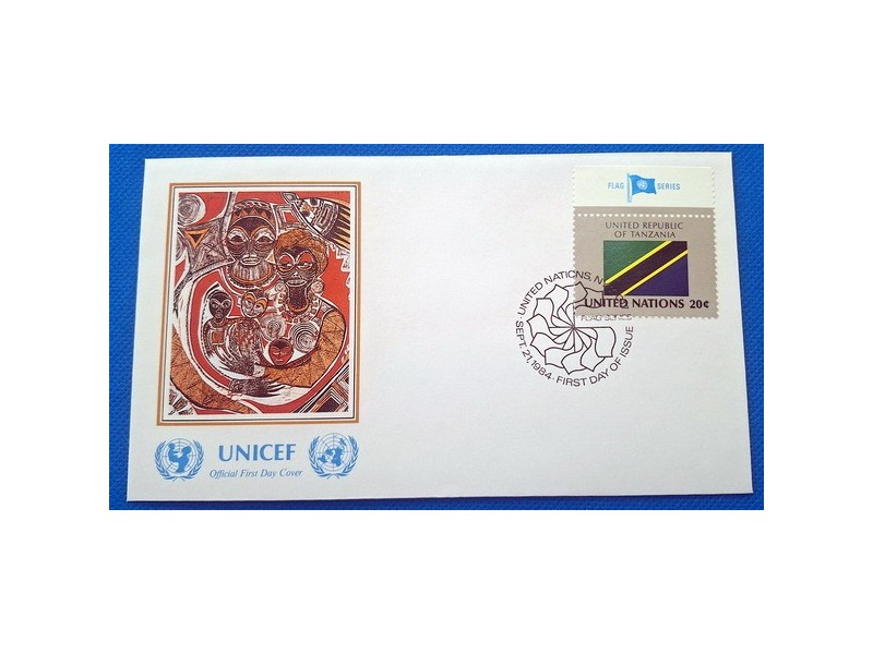 Unicef UN FDC 1984. Zastave