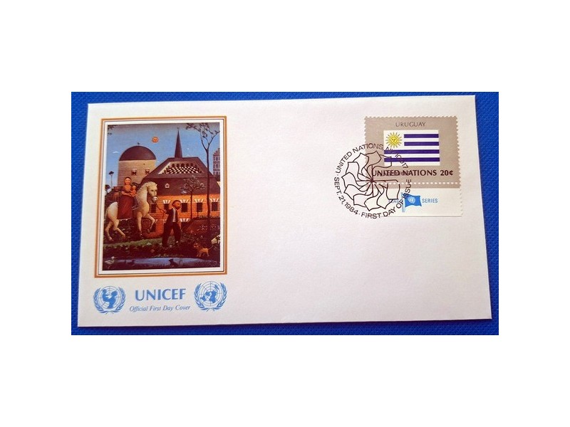 Unicef UN FDC 1984. Zastave