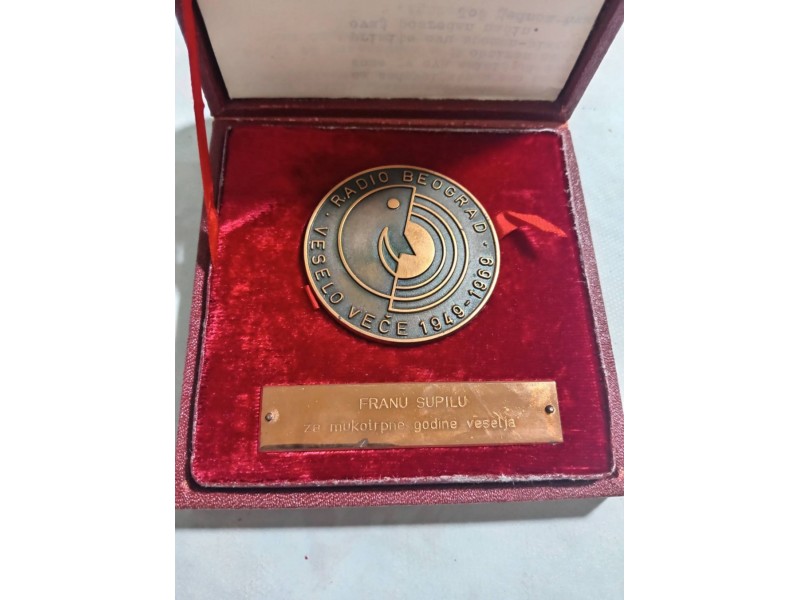 PLAKETA RADIO BEOGRAD VESELO VECE 1949-1969