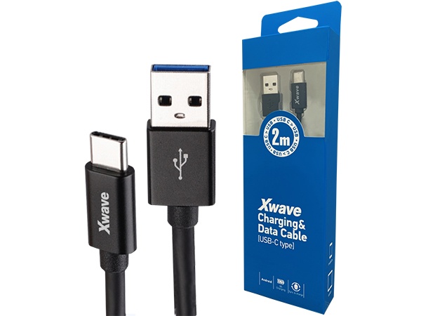 Xwave Kabl USB Tip C muški na Tip A muški 2M 3A, PVC crni pvc