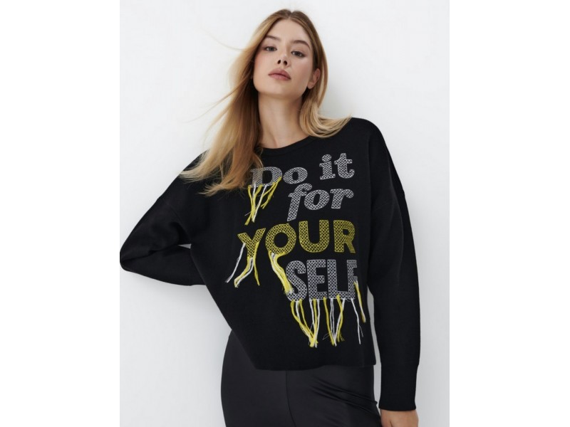 Mohito oversized džemper sa natpisom XL NOVO