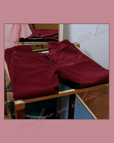 5.5.3. Miss Cherry Denim bordo pantalone L