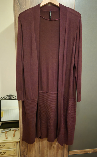 XLNT burgundy dugacki kardigan L/XL