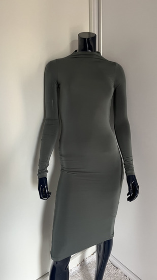 H&M uska midi haljina maslinasta XS/S