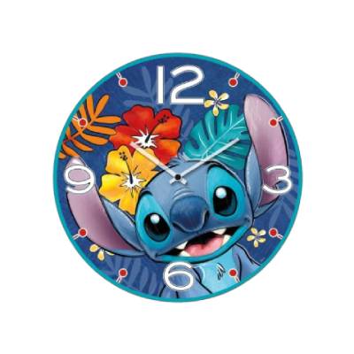 Zidni sat - Disney, Lilo and Stitch, Blue, 35 cm