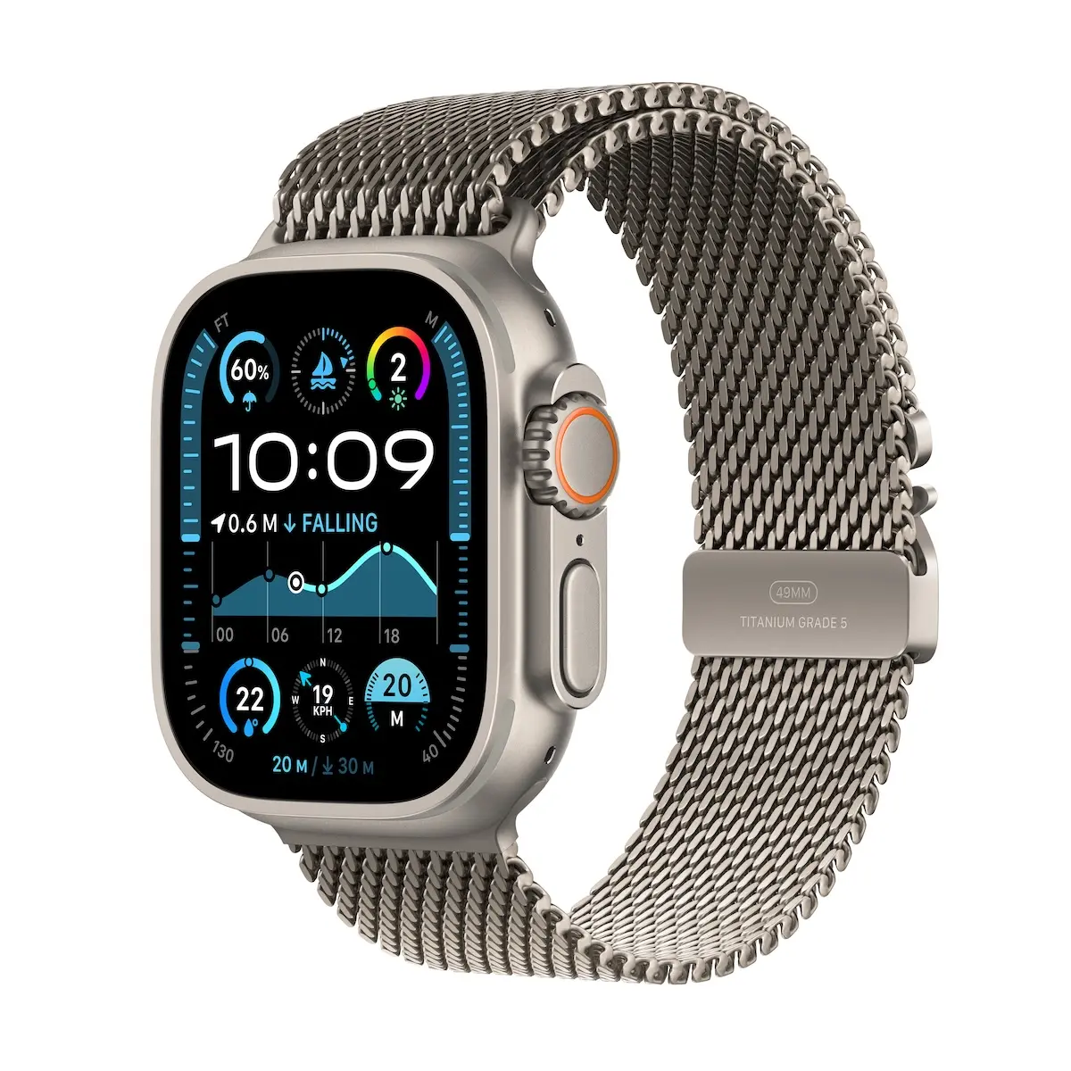 APPLE Ultra 2 Pametni sat, 49mm, GPS, Titanijumsko kućište, Milanese Loop S, Sivi
