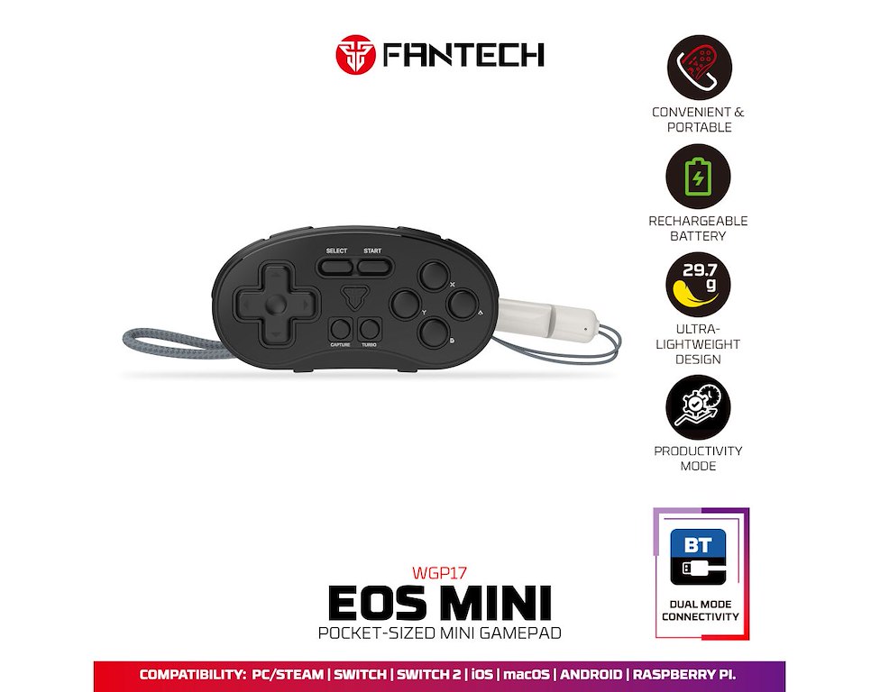 Joypad Wireless Fantech WGP17 Eos mini crni