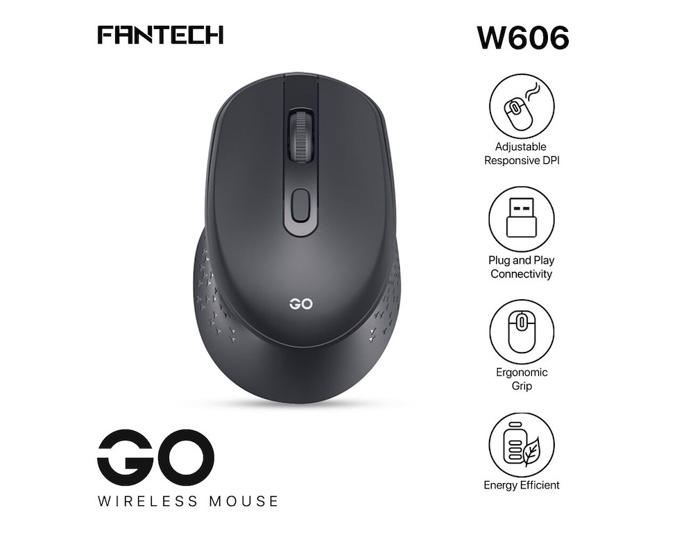 Mis Wireless Fantech W606 GO crni