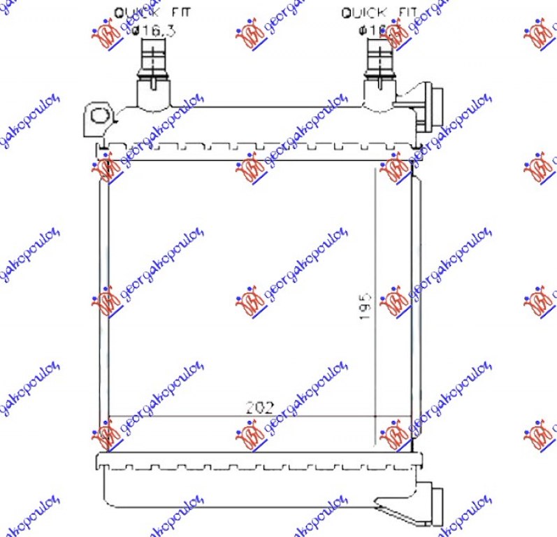 HLADNJAK MOTORA 2.0 (220i) BENZIN (AUTO) (680x320x26) (3 CEVI) (NISSENS)