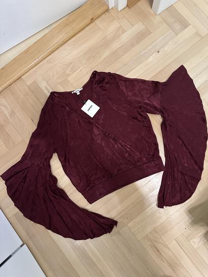 Satenska bordo bluza 38