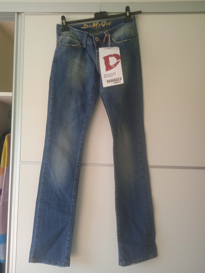 DAMAGED jeans farmerice W27 ili S rezz