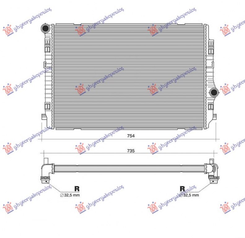 HLADNJAK MOTORA 2.0 TDi (135 KW) DIZEL (650x450x32) (NISSENS)