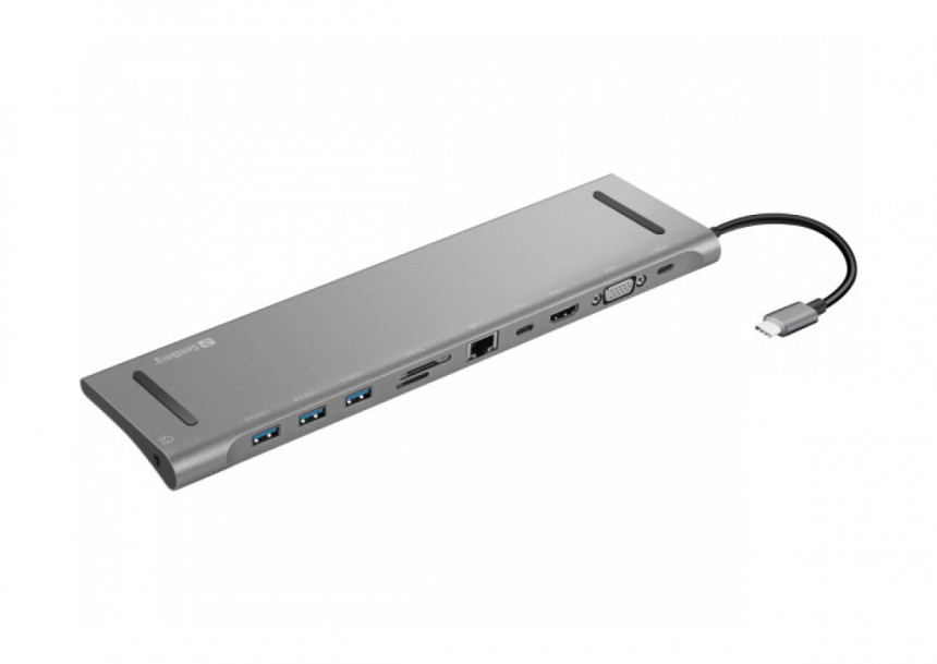 Docking station Sandberg 10in1 USB-C - HDMI/VGA/LAN/3xUSB 3.0/USB C 136-31