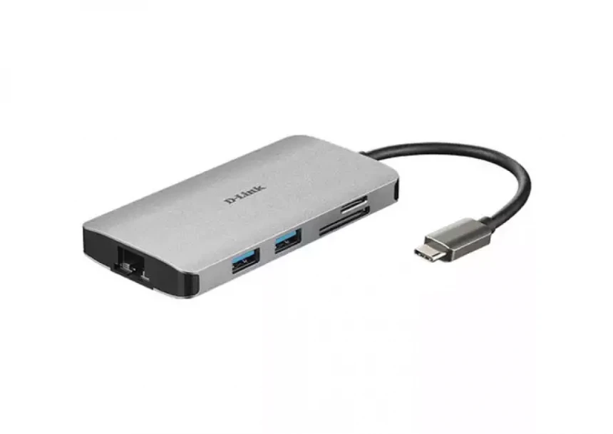 USB HUB DLink DUB-M810 USB-C HDMI 4K/USB A 3.0x3/RJ45/SD-microSD