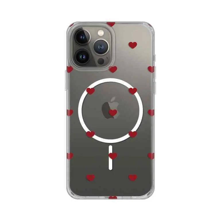 Maska Print Magsafe za iPhone 13 Pro Max Red Hearts
