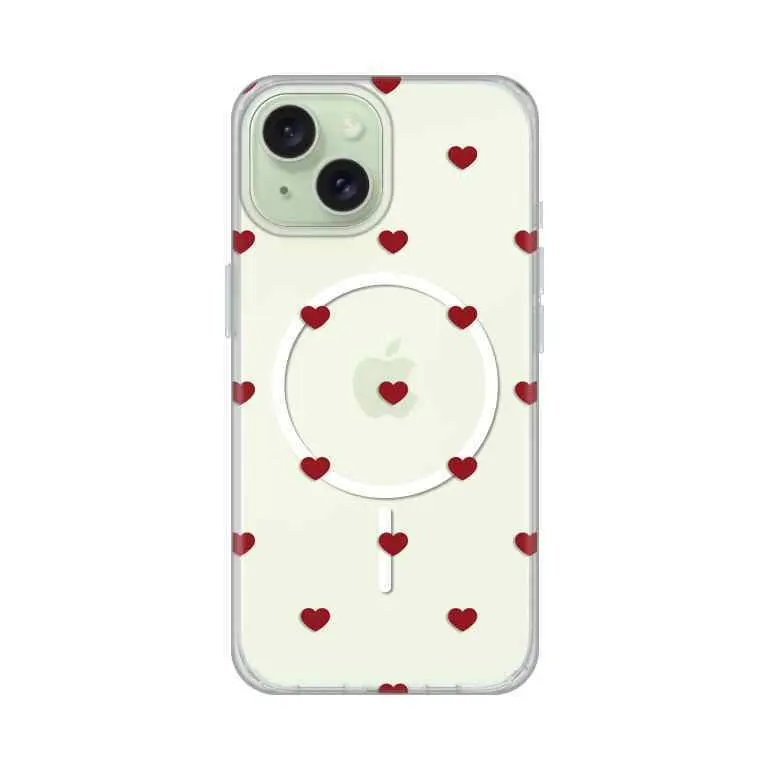 Maska Print Magsafe za iPhone 15 6.1 Red Hearts