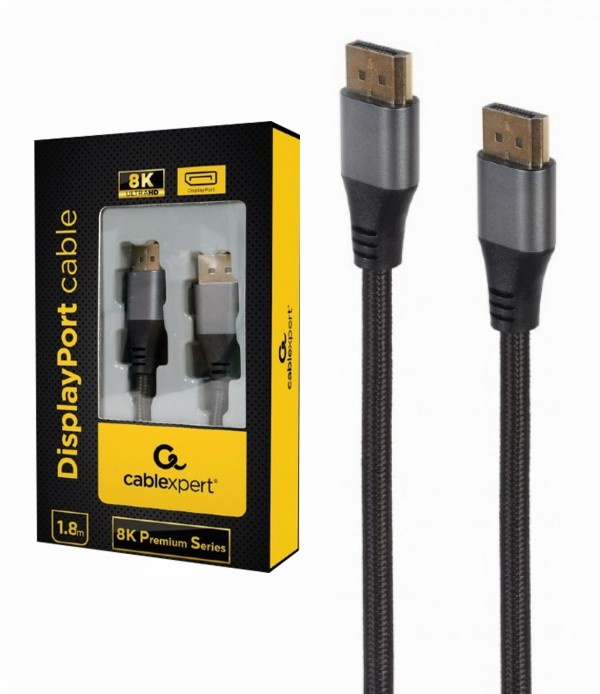 KABL DISPLAYPORT NA DISPLAYPORT, GEMBIRD CC-DP8K-6, DIGITAL INTERFACE KABL 8K, V1.4, 7680X4320 AT 60HZ, DUŽINA 1.8M