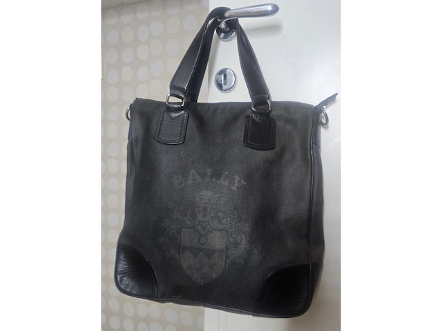 BALLY shopping tote bag jako velika koža platno