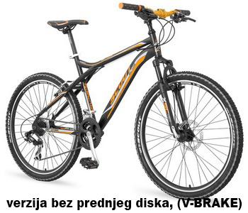 Bicikl 26"/22" SCOUT "BLADE" V-BRAKE, CRNO NARANDZASTO SIVE BOJE