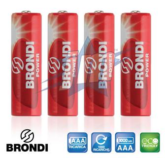 BRONDI Baterije NiMH, typ AAA, 1000 mAH <> pakov. 4 kom