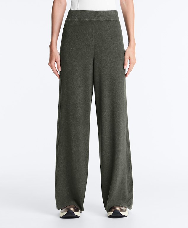 Pletene pantalone ravnog kroja sa Rib detaljem sa strane