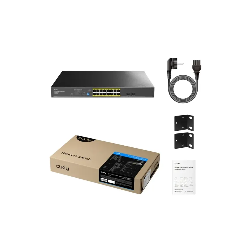 Svič 10/100/1000 16-port Cudy GS1020PS2 PoE+ sa 2x SFP porta 200W