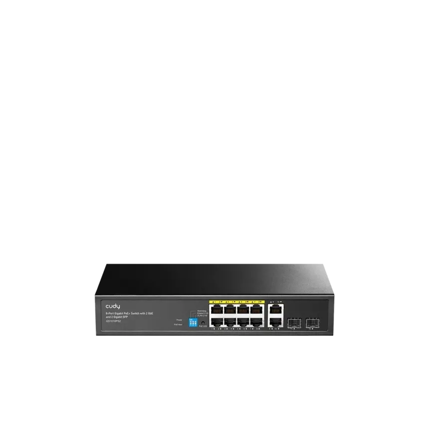Svič 10/100/1000 10-port Cudy GS1010PS2/8 PoE+/2x Uplink/2x SFP/120W