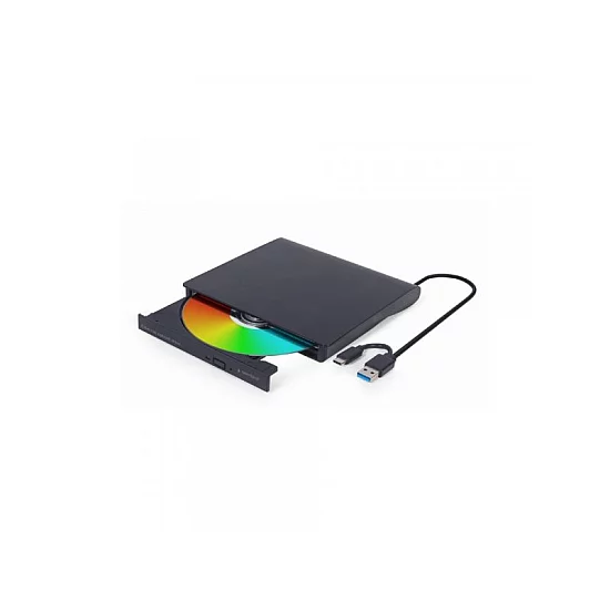 GEMBIRD DVD-USB-03-B EKSTERNI USB DVD DRIVE CITAC-REZAC, USB + USB-C BLACK