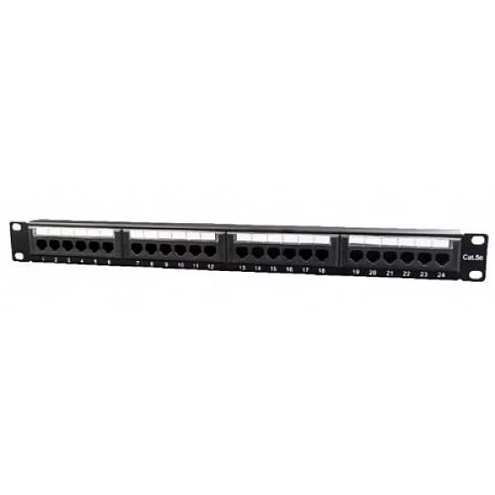 GEMBIRD (NPP-C524CM-001) 24 PORTA PATCH PANEL SA ZADNJIM UPRAVLJANJEM KABLOVIMA CAT5E CENA