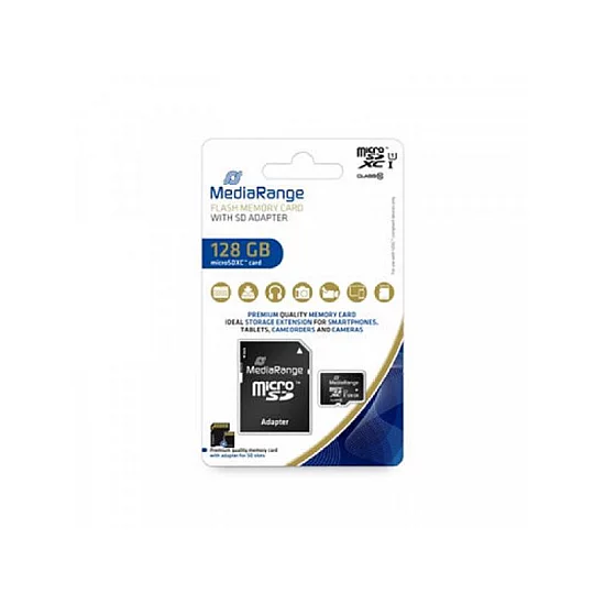 MEDIARANGE MEMORIJSKA KARTICA MICROSDXC 128GB MR945 + SD ADAPTER C10 041-0233