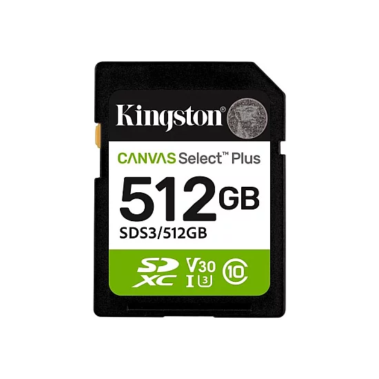 SD CARD 512GB, CANVAS SELECT PLUS, SDHC CLASS10 UHS-1 U3 V30, UP TO 150MB/S READ