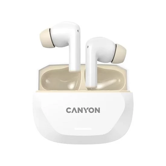 CANYON SLUŠALICE HEXAGON 7 TWS ANC+ENC WIRELESS CHARGE WHITE BEIGE CENA