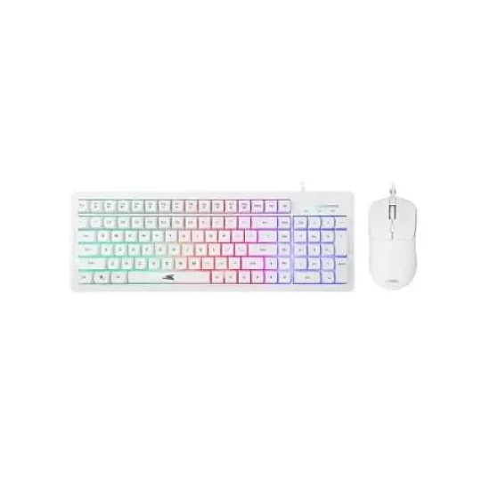 BARACUDA TASTATATURA + MIŠ ORCA /MEMBRANSKA/RGB/US + 7200DPI/OPTIČKI/BELA