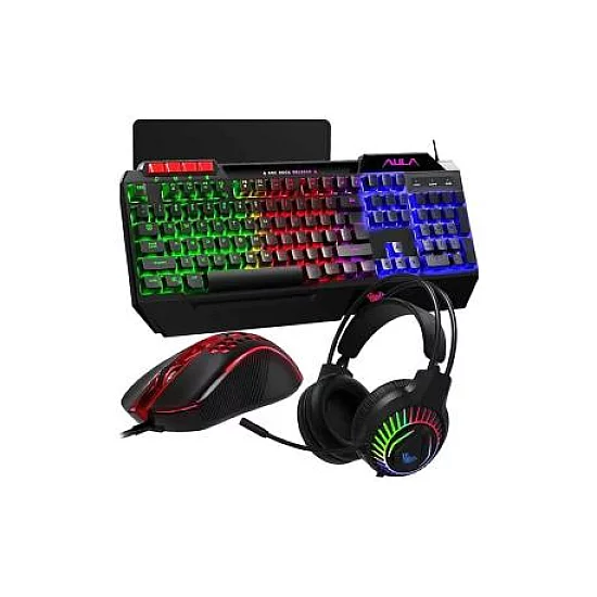 AULA TASTATURA + MIŠ + SLUŠALICE + PODLOGA T650 RGB