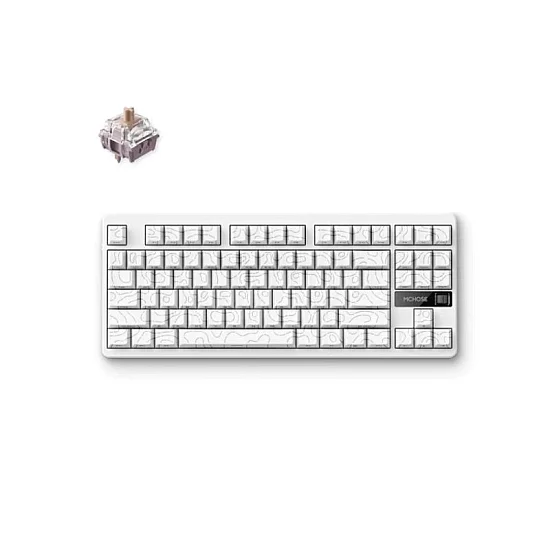 BEŽIČNA GAMING TASTATURA MCHOSE G87 MEHANIČKA WHITE TOPOGRAPHIC