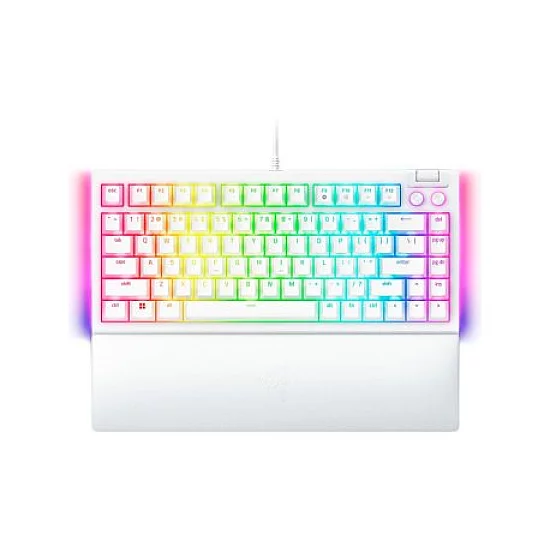 RAZER TASTATURA BLACKWIDOW V4 75 - HOT-SWAPPABLE MECHANICAL GAMING KEYBOARD - WHITE - US LAYOUT CENA