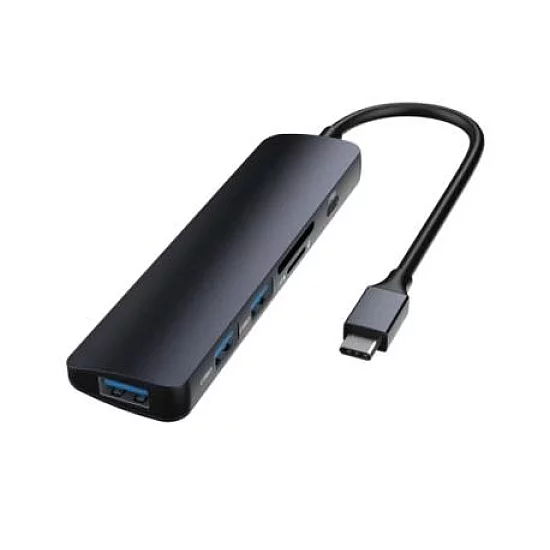 DEVIA LEOPARD TYPE-C TO USB3.0*3+PD +CARDREADER 5 U 1 HUB CENA